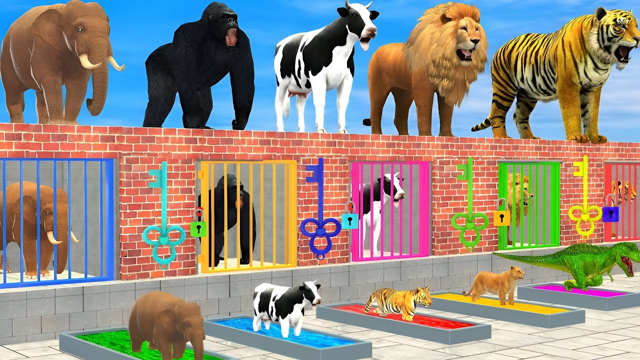 Cow Elephant Lion Gorilla Tiger T-Rex Choose The Right Baby ESCAPE ROOM ...