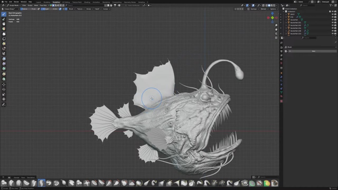 Sea Monster in Blender | Modeling an Anglerfish - YouTube