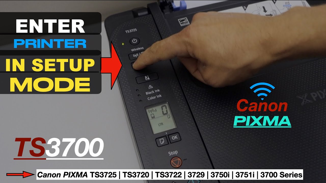 Canon PIXMA TS3700 Setup Mode - How Enter Printer In Setup Mode ? - YouTube