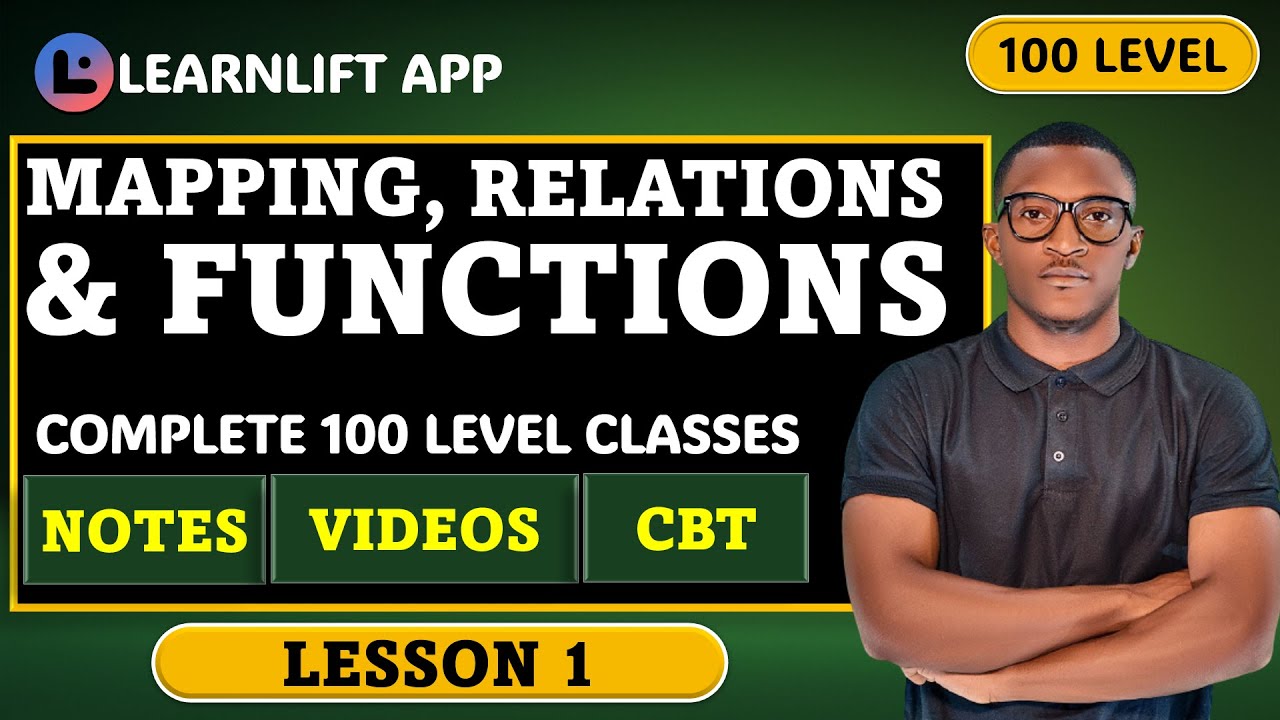 MAPPING ,RELATION & FUNCTION CLASSES FOR 100 LEVEL (MATHEMATICS) PART 1 - YouTube