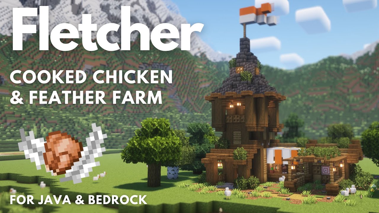 FLETCHER'S HOUSE & CHICKEN FARM | Minecraft Tutorial | Java & Bedrock ...