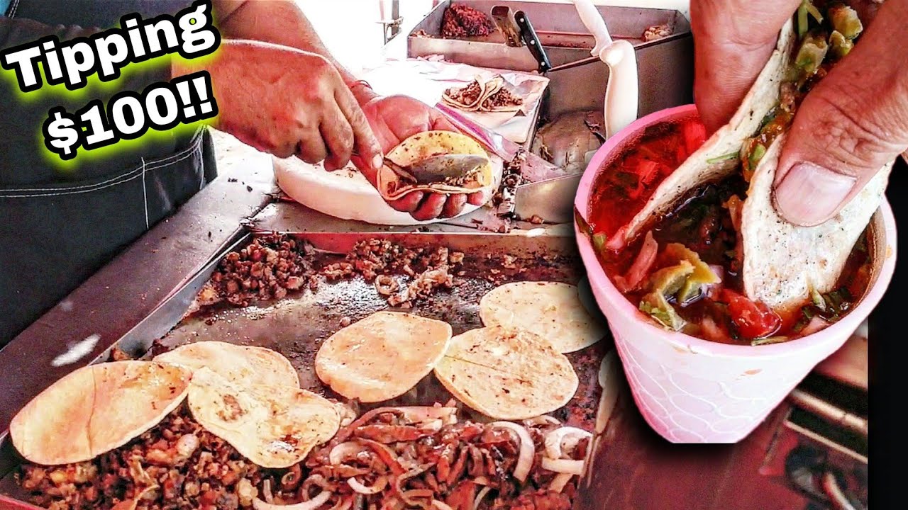 MIND BLOWING Street TACOS - "Master Move" - Tipping $100 Dollars ...