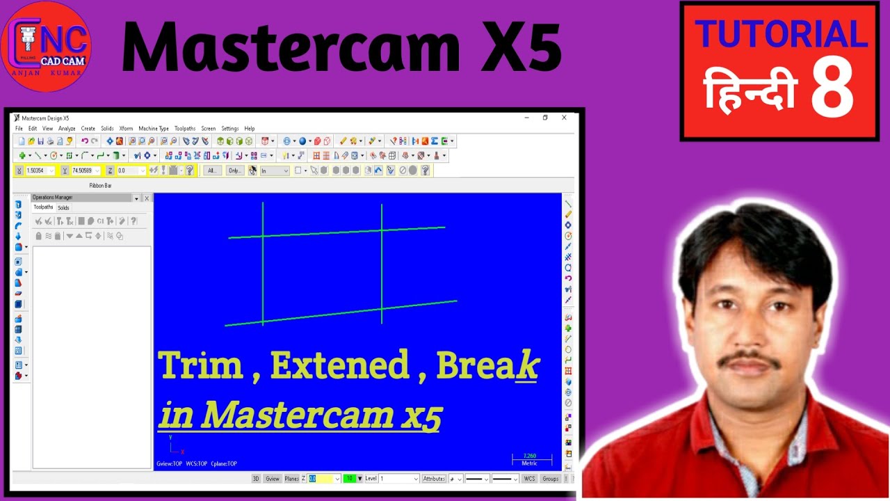 Trim , Break , Extend in mastercam X5 - YouTube