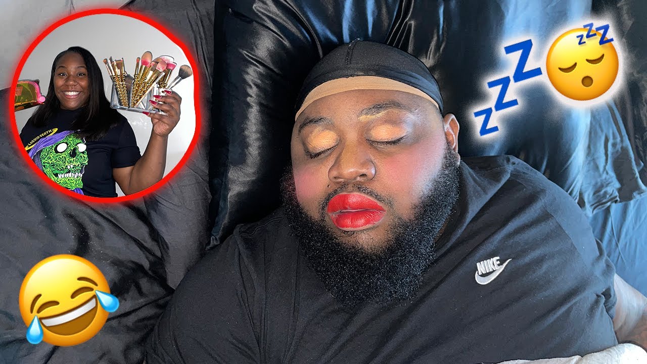 Doing My Husband's Makeup While He's Sleeping Prank!!! | Snacks and Lex ...