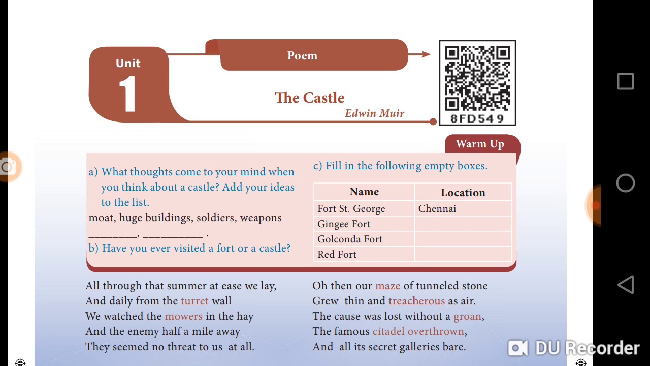 The castle. Poem. 12th new book English. Unit 1. - YouTube