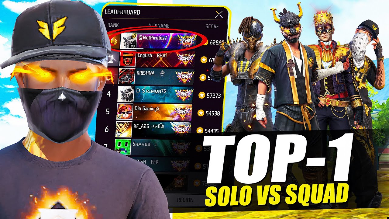 Can Top-1 Saved?😪 Solo Vs Squad 🥵 Grandmaster Top-1 😱 Garena Free Fire ...