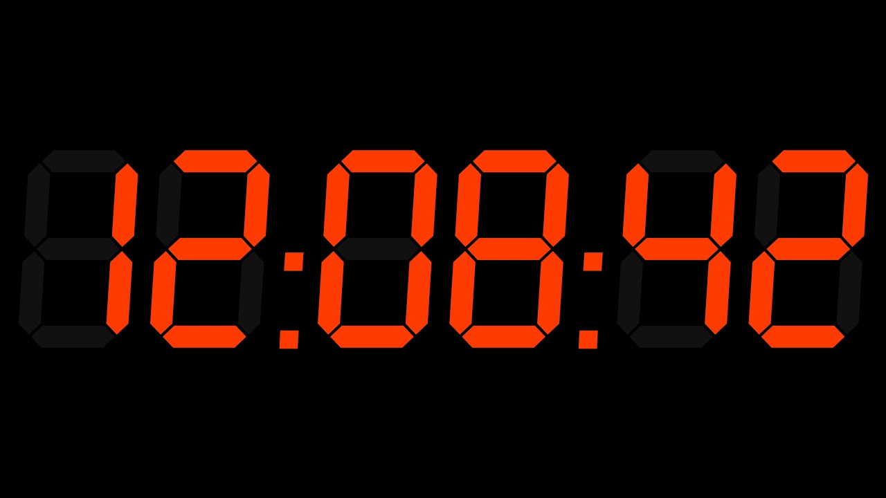 12h Hour Clock Digital 12-24 Orange 4K ( afternoon + evening ) - YouTube