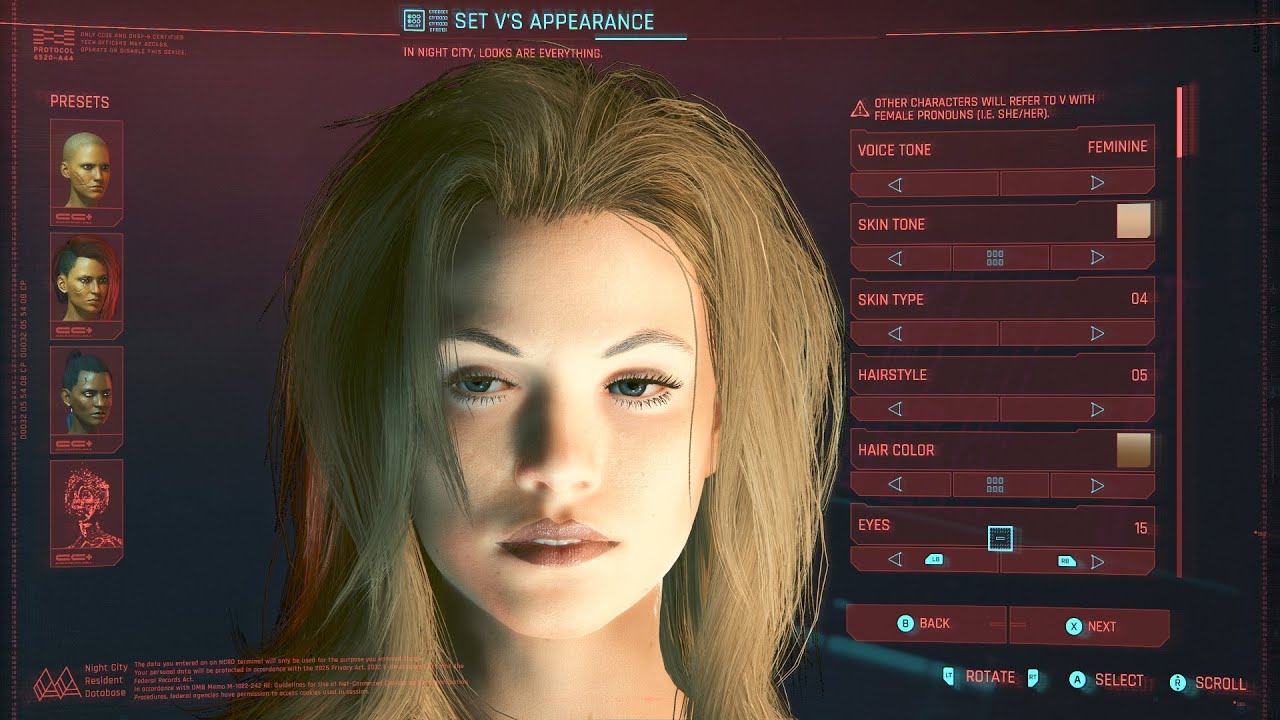 Pamela Anderson (early '90s) Cyberpunk 2077 character creation - YouTube