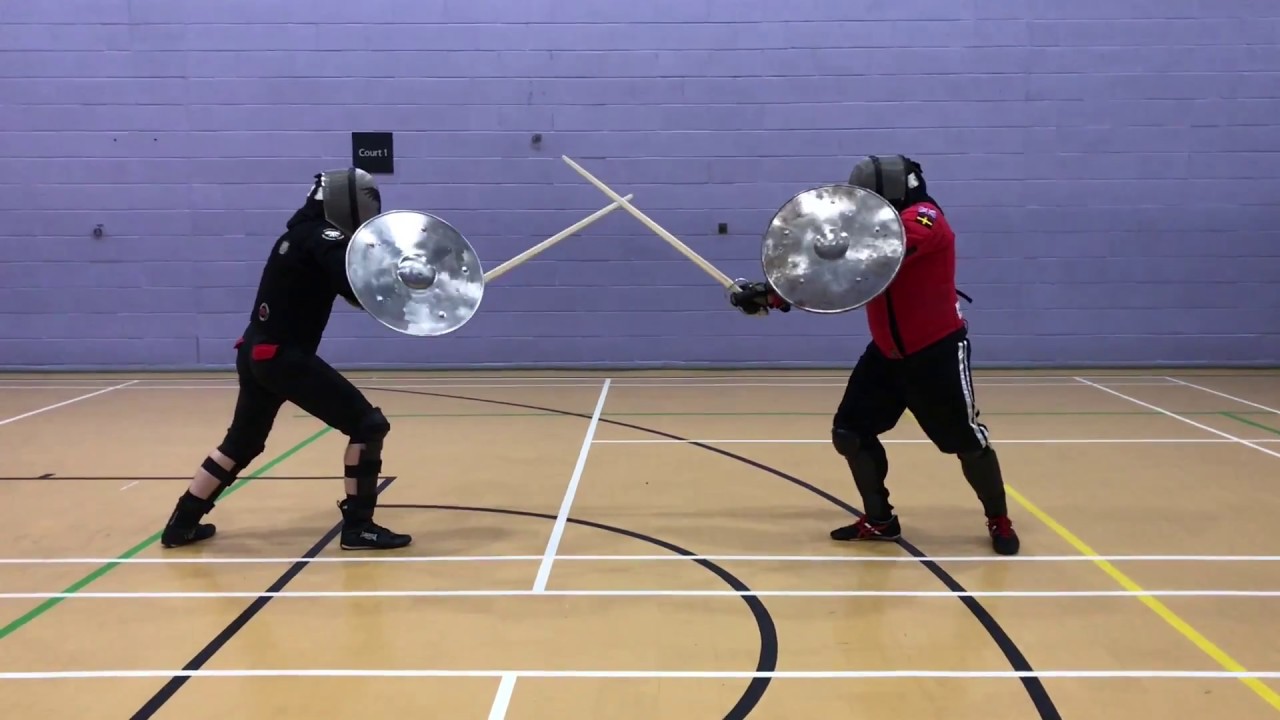 Sidesword & Rotella (Shield) Sparring - Jordan vs Nick - YouTube