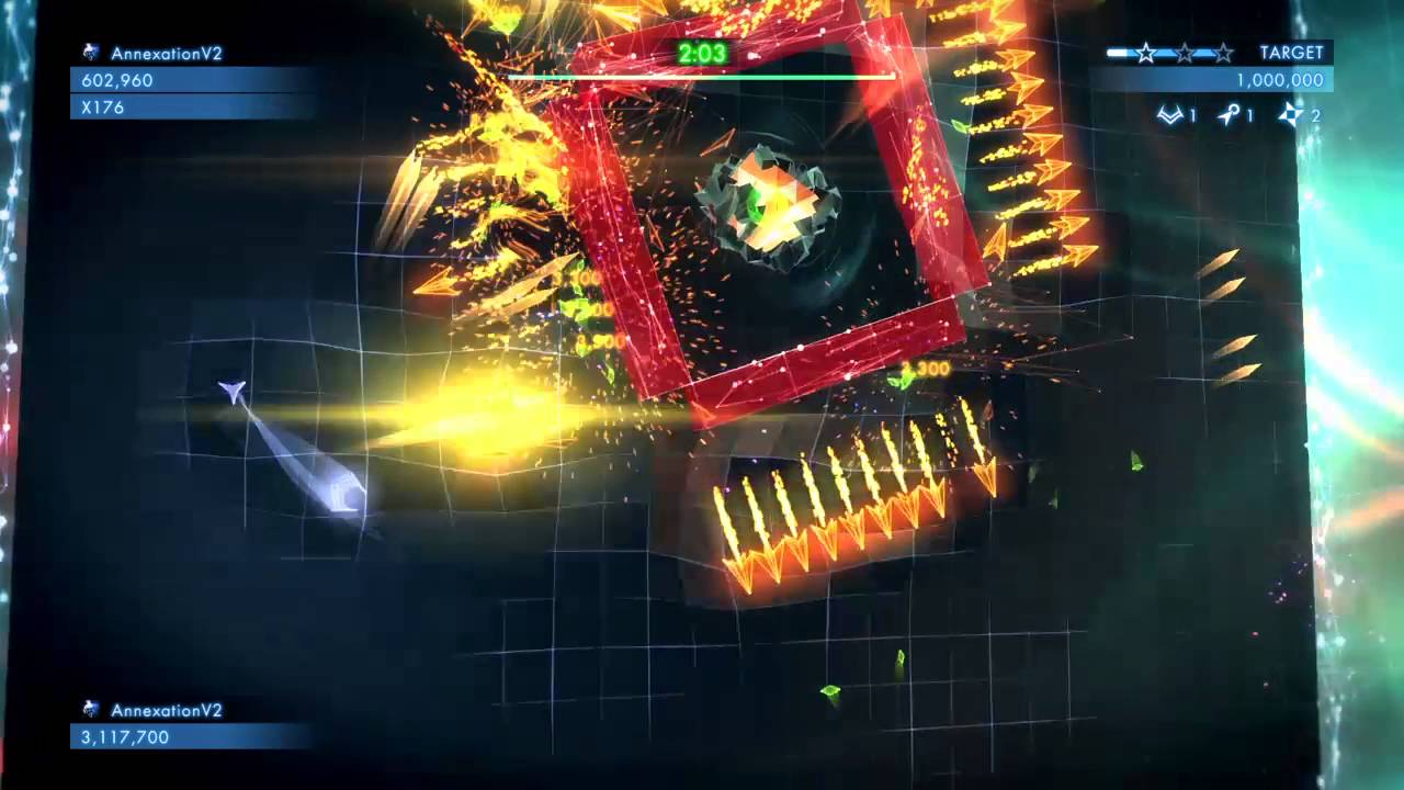 Geometry Wars 3 - Level 50 Topaz Boss Adventure Mode PS4 - YouTube
