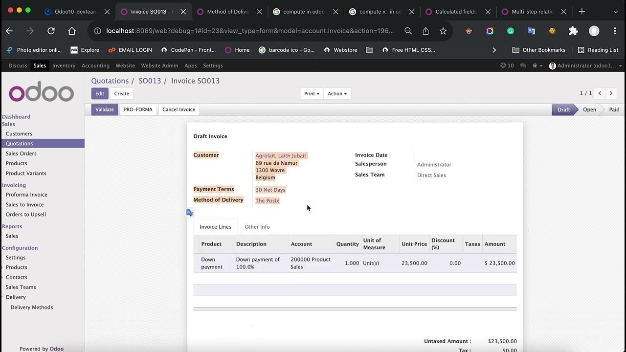 Odoo 10 The field Compute is the Python code to compute - YouTube