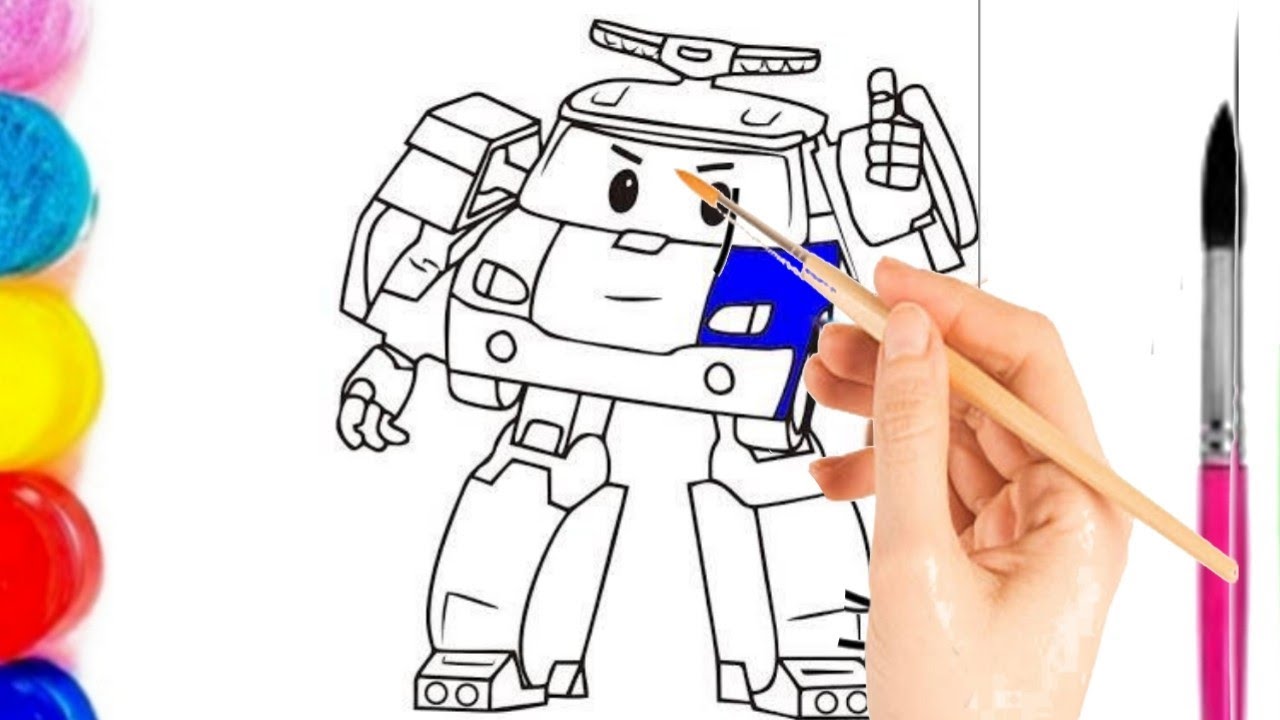 How to draw Robocar Poli Transformation Robot Poli||easy drawing ...