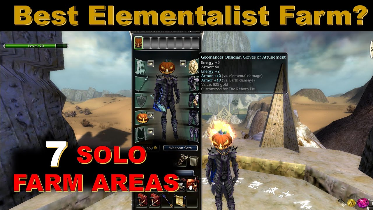 Guild Wars BEST Elementalist 1 Minute SOLO Farm Build [7 Areas] - YouTube