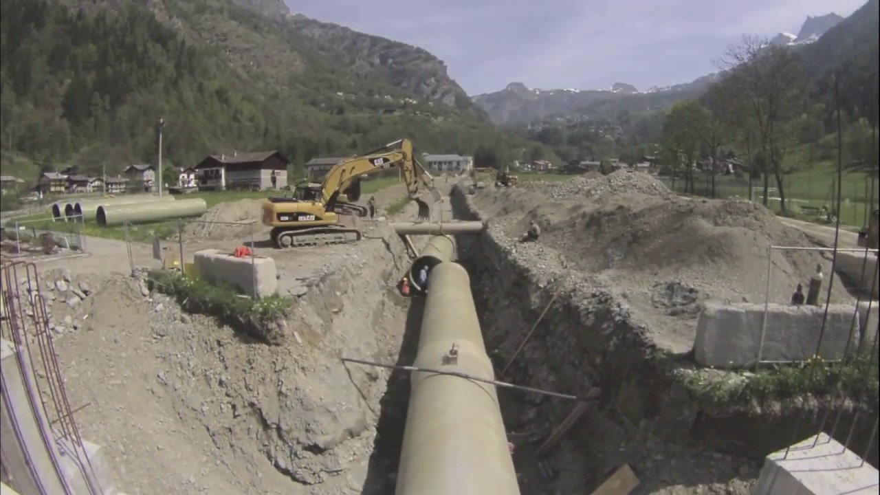 Installing operation of penstock DN 2200 mm - YouTube