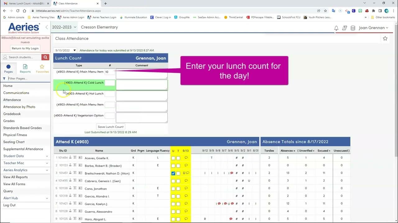 Aeries Lunch Count - YouTube