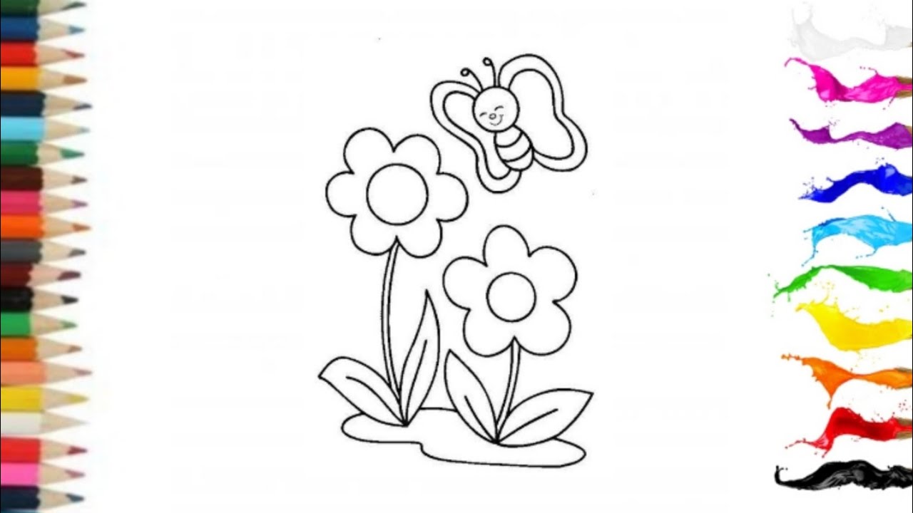HOW DRAW FLOWER FOR KIDS/KIDS DRAWING LEARN STEP BY STEP - YouTube