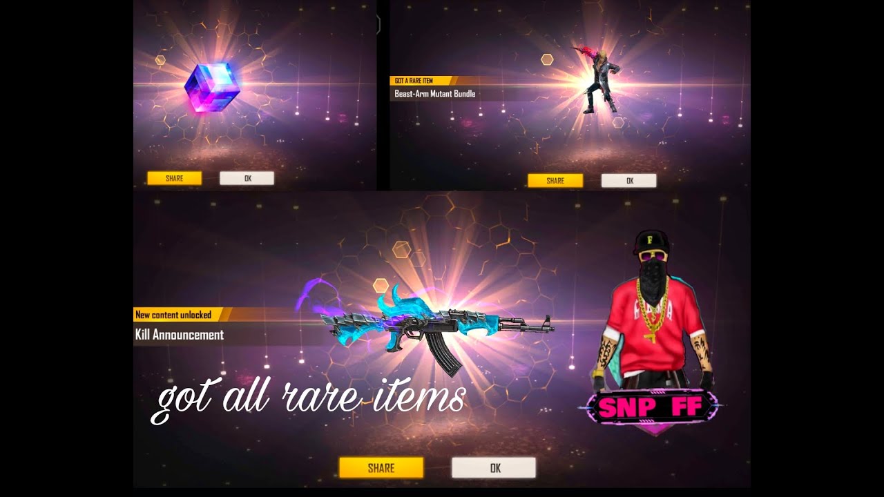#Free_fire #SNP_FF Got all rare items & bundles 🙄🙄🙄 - YouTube