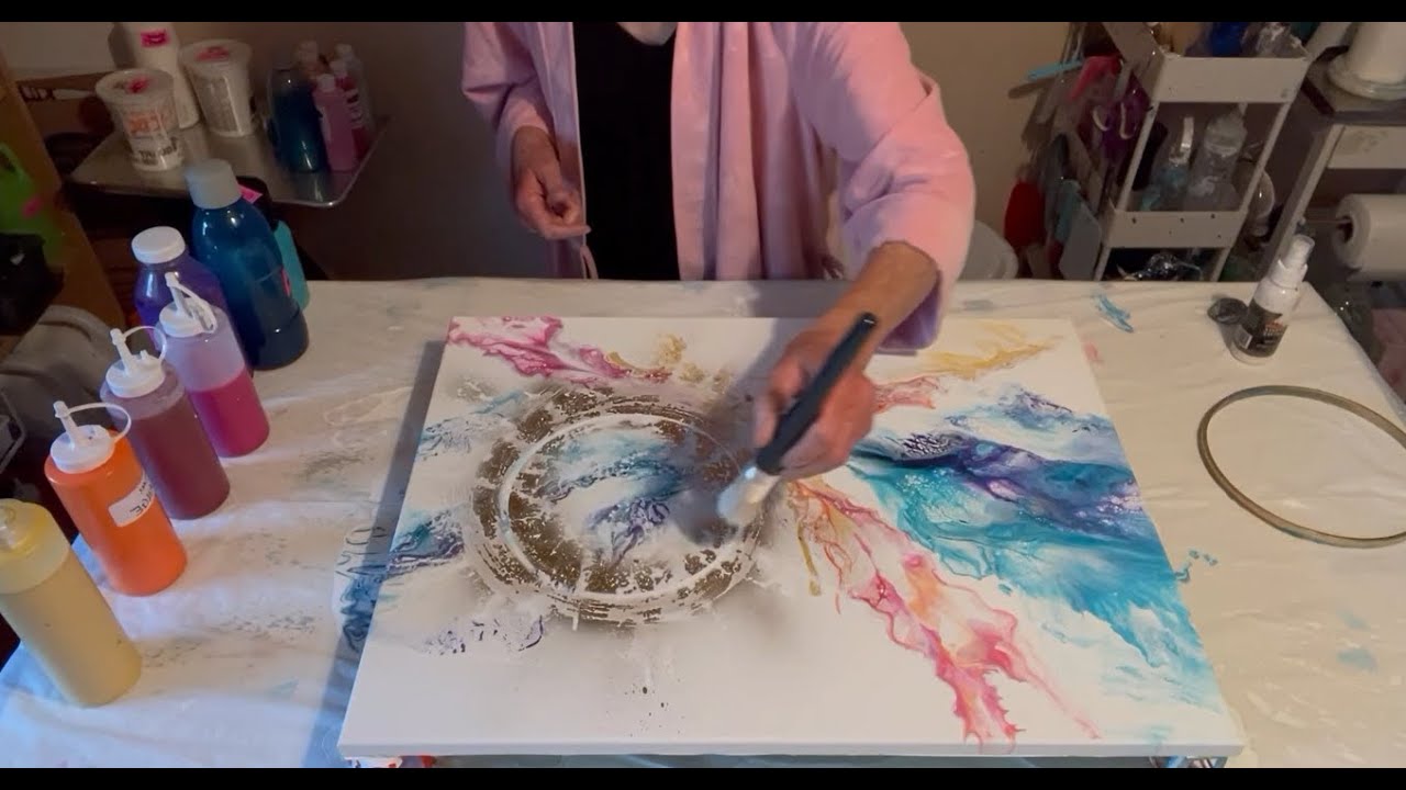 An Evolving Acrylic Pour - Techniques In Fluid Art - YouTube