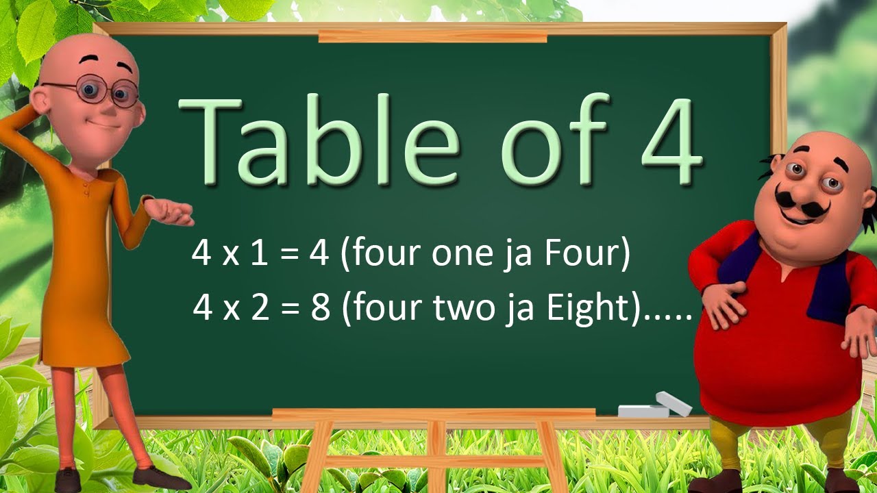 Table of 4 | 4 one ja 4 | four one ja four | chaar ekam chaar | 4 ka ...