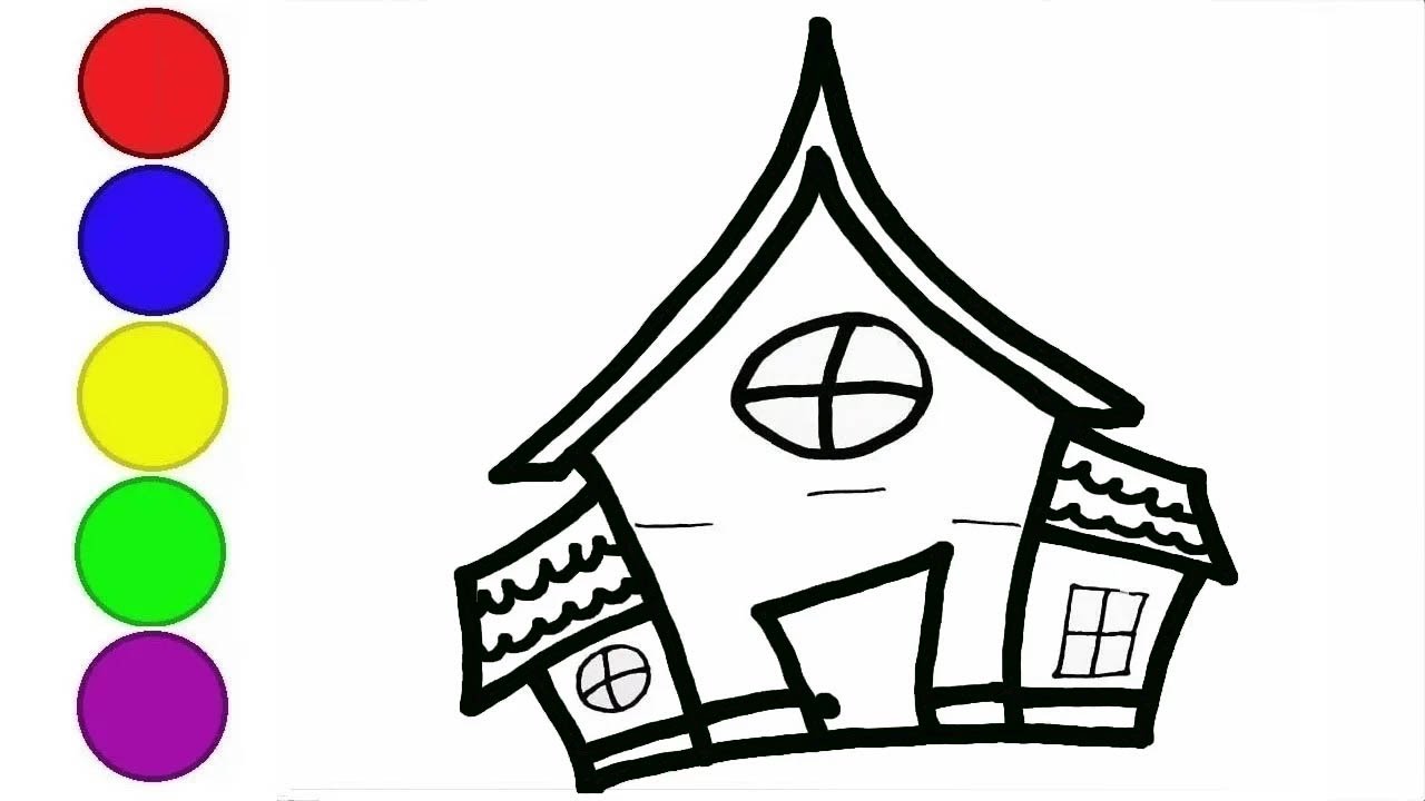 Cómo dibujar una casa / Dibujo simple / How to draw a house / Simple ...
