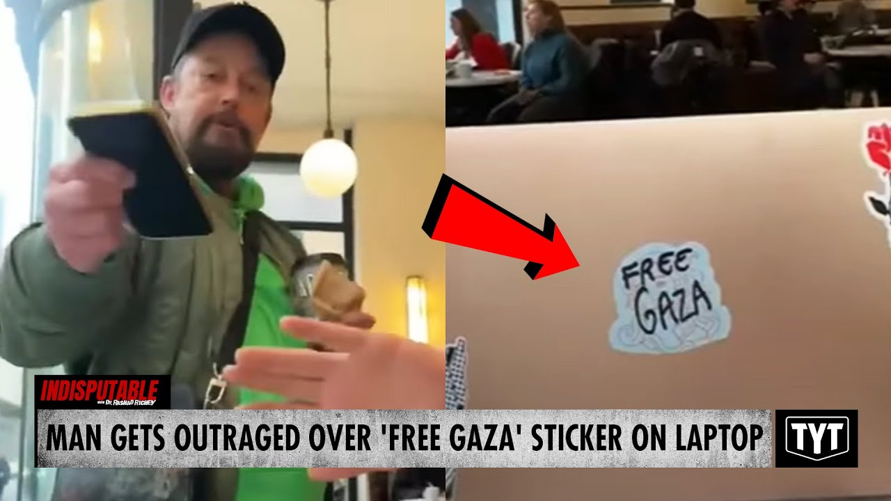 WATCH: Man Gets OUTRAGED Over 'Free Gaza' Sticker On Laptop, Demands It ...