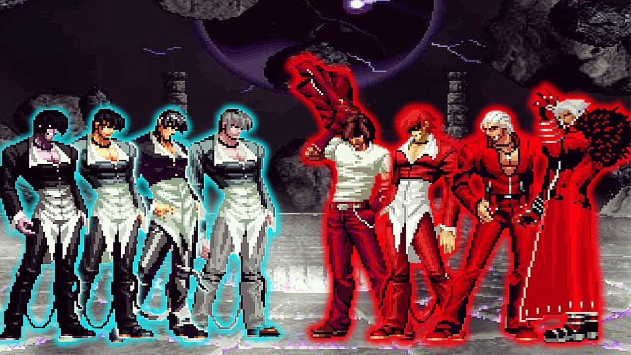 [KOF Mugen] Flame Iori Yagami Team Vs Male Blood Team - YouTube