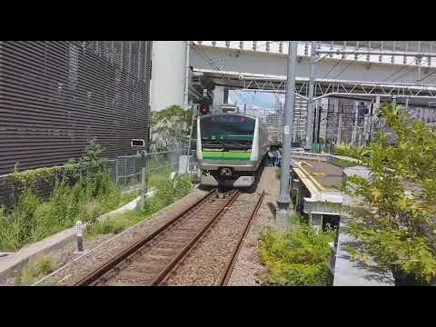E233系6000番台H008編成 8840M TK入場回送が横浜駅10番線を通過するシーン - YouTube