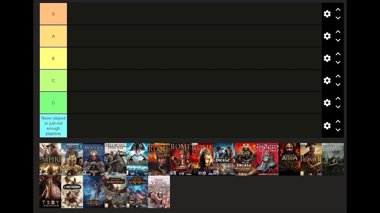 All Total War Games Ranked - Tierlist - YouTube