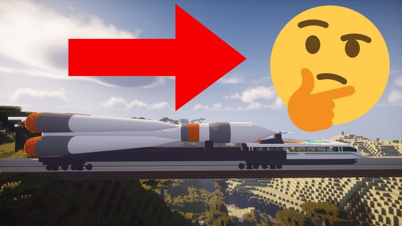 Can MAGLEV train CARRY a ROCKET in Minecraft? - YouTube
