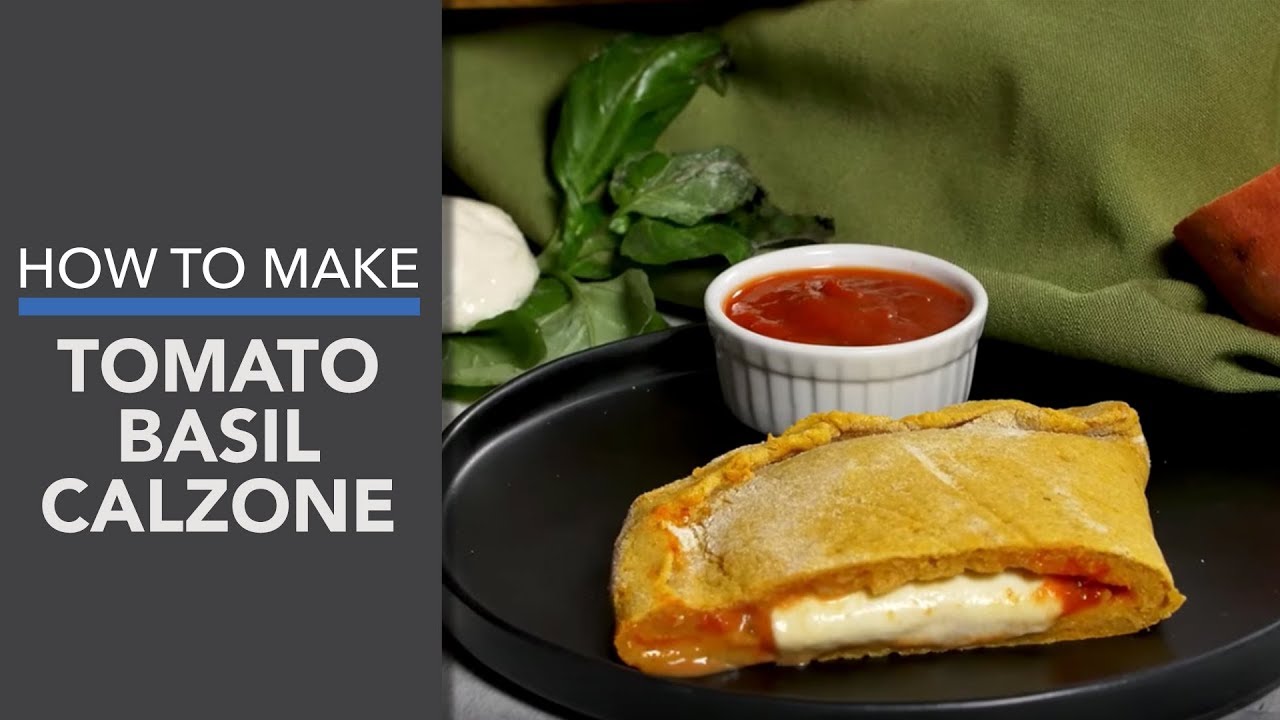 Vegetarian Tomato Basil Calzone Recipe (Gluten-Free Dough!) - YouTube