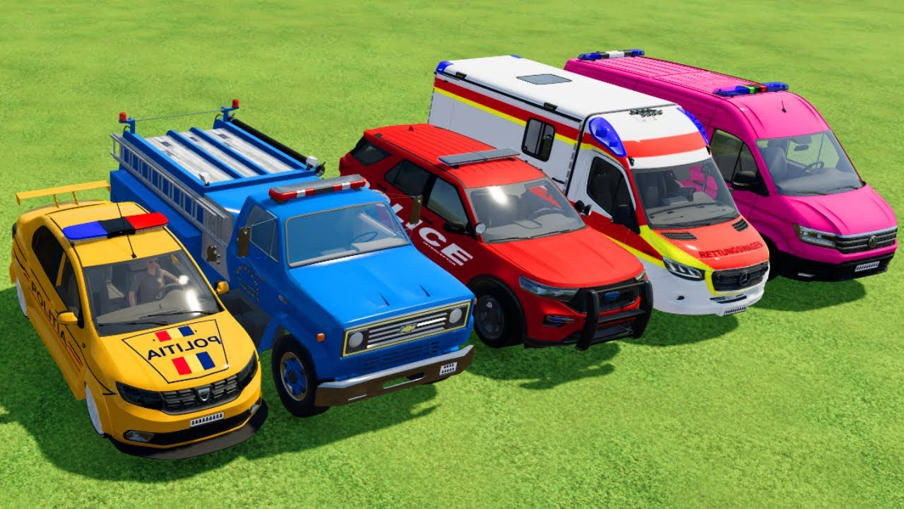 TRANSPORTING ALL POLICE CARS and AMBULANCE EMERGENCY VEHICLES WITH ...
