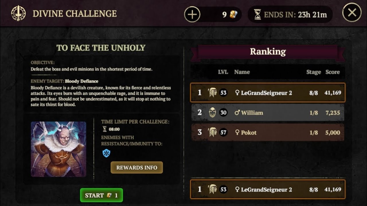 Evil land Divine challenge To face the unholy (Boss Bloody Defiance ...