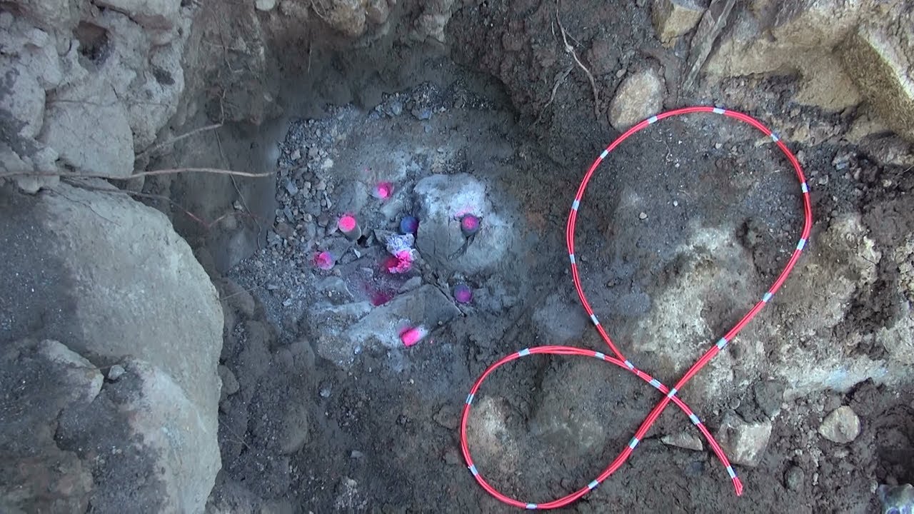 Blasting stump holes in Tecoma - YouTube