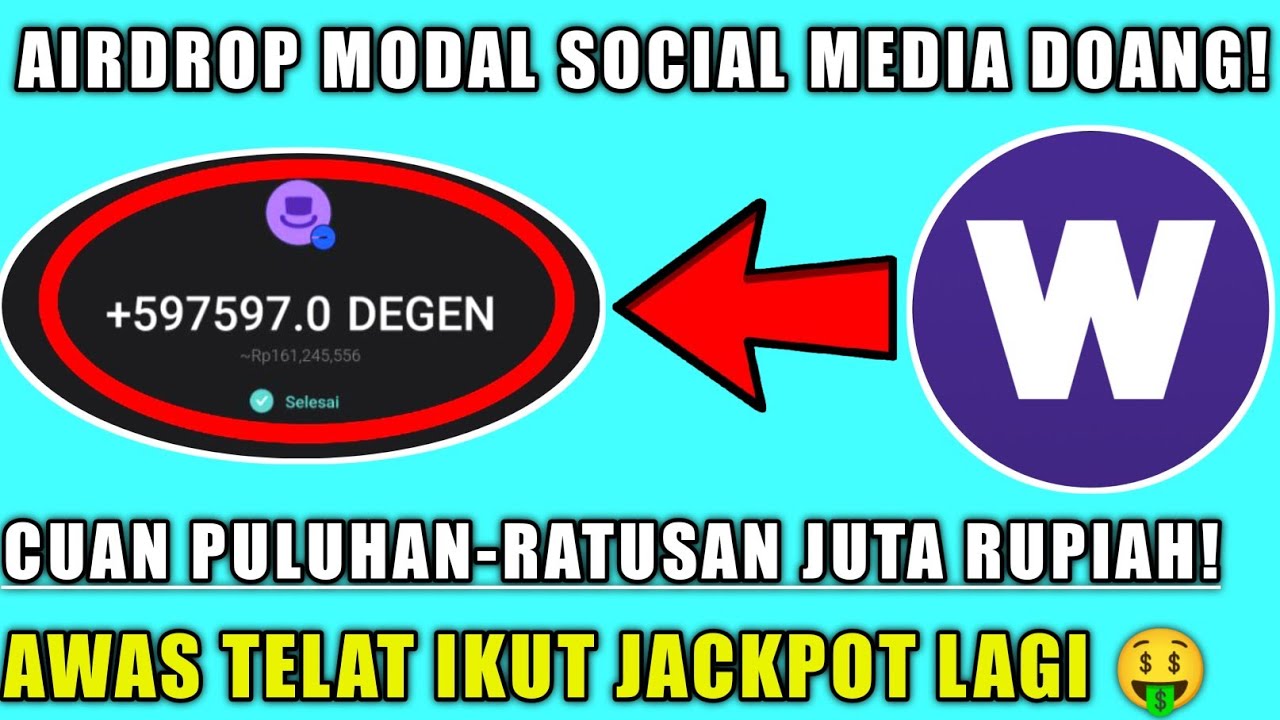 LAGI VIRAL! CARA JACKPOT PULUHAN-RATUSAN JUTA RUPIAH DARI AIRDROP CUMA MODAL SOSMED DOANG! - YouTube