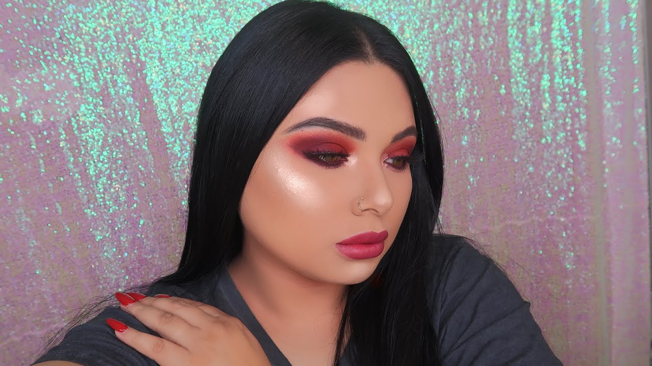 Red dramatic eyeshadow | Prettylilmzgrace - YouTube