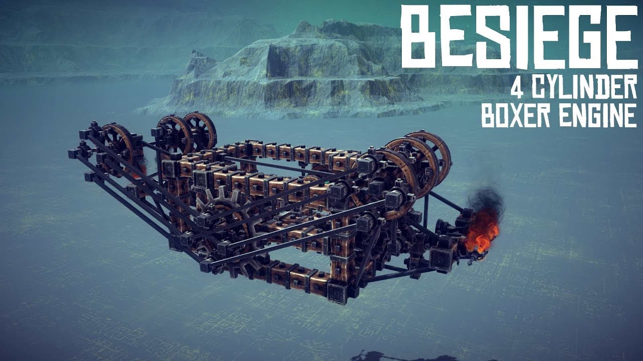 Besiege 4 Cylinder Boxer Engine - YouTube