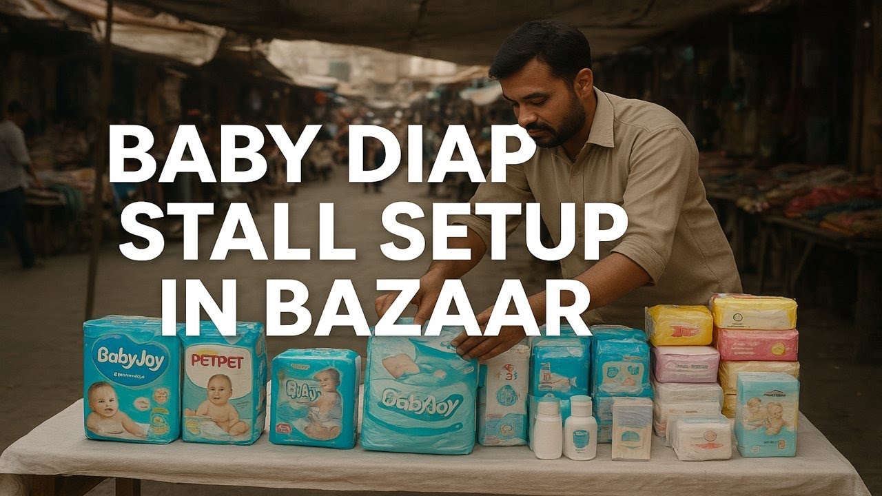 Man Setting Up Baby Diapers Stall in Local Bazaar | Satisfying Morning ...