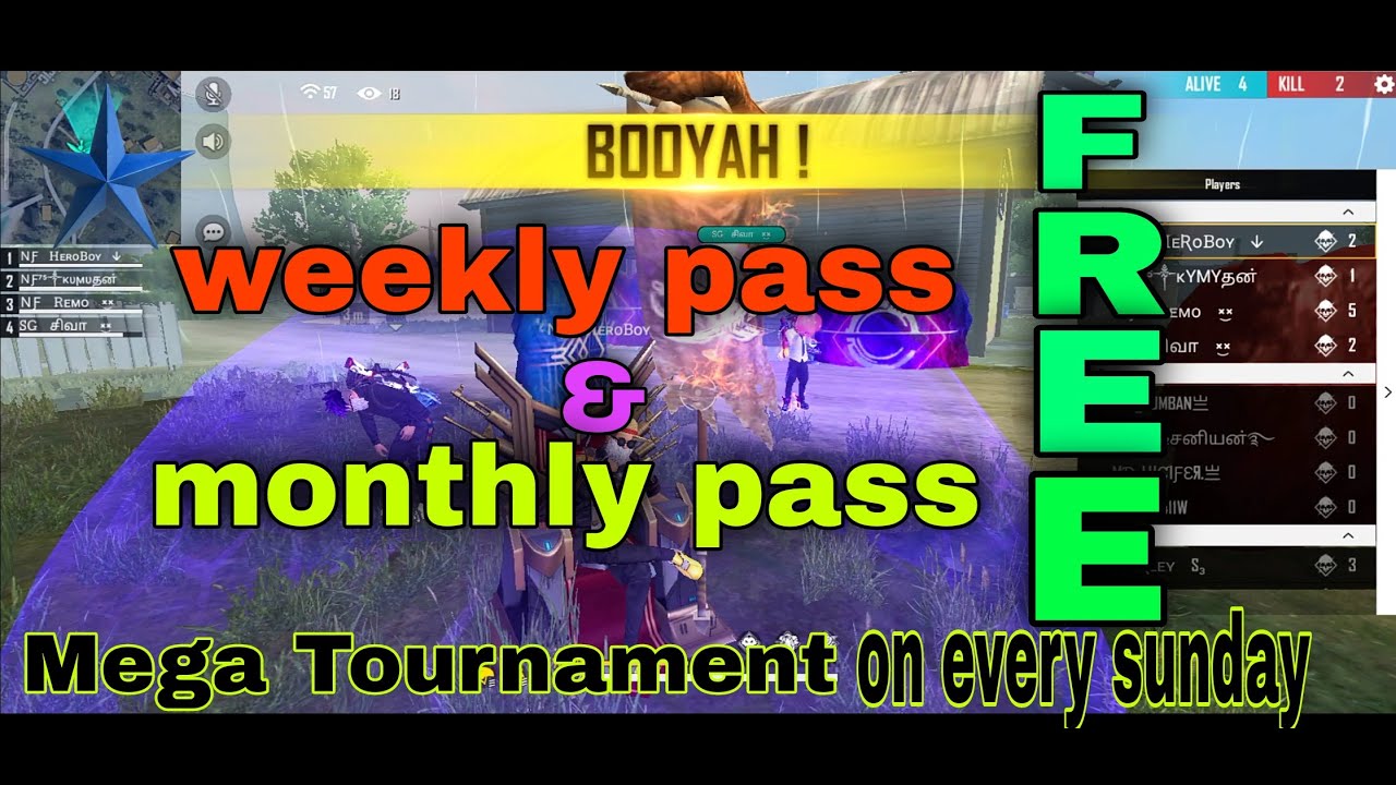 Weekly pass & Monthly pass free #weekly tournament #every sunday - YouTube