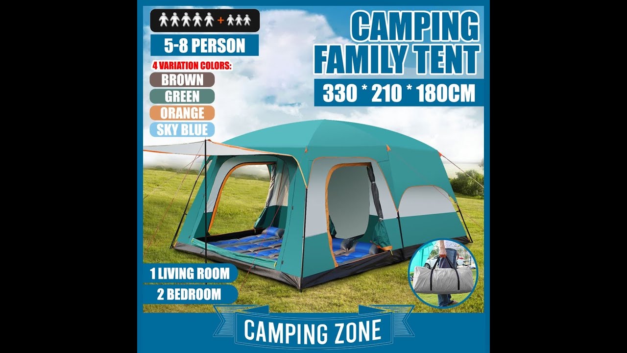 5-8 Person Large Camping Waterproof Family Tents for Outdoor Double ...