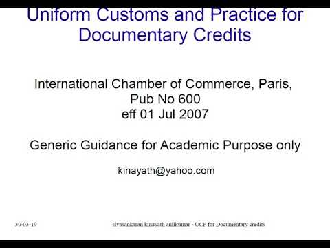 Uniform customs and practices for Documentary credits - YouTube