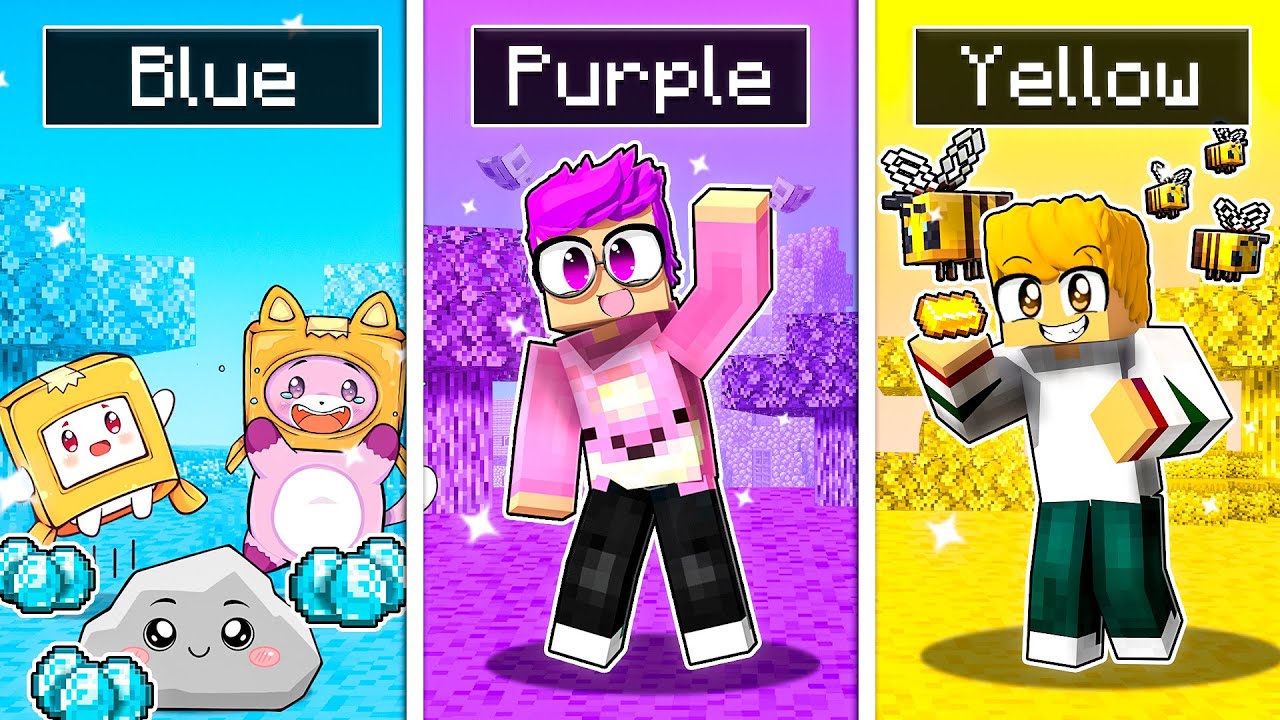 MINECRAFT, But We Use Only ONE COLOR! (LANKYBOX BUILD CHALLENGE ft ...