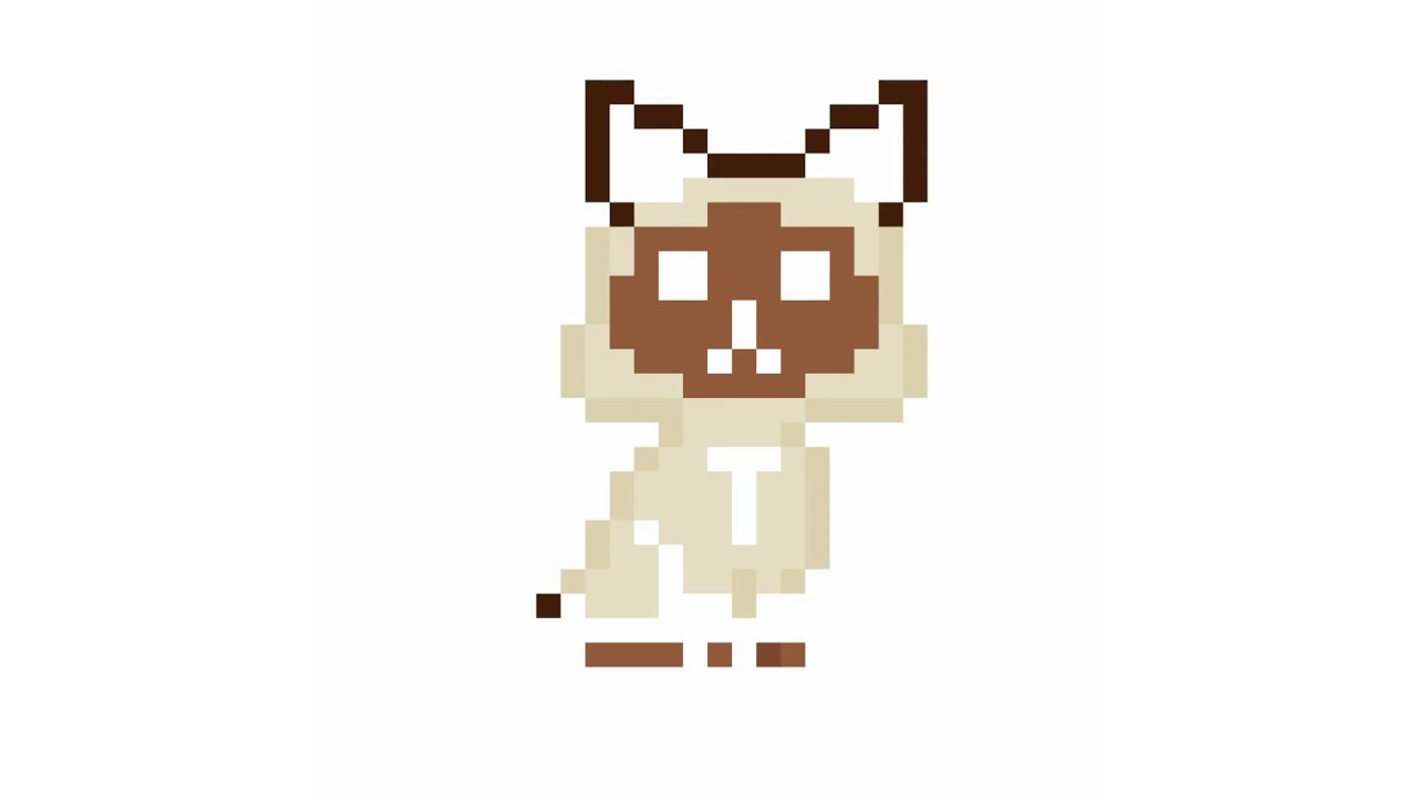 How to draw siamese cat #pixelart - YouTube