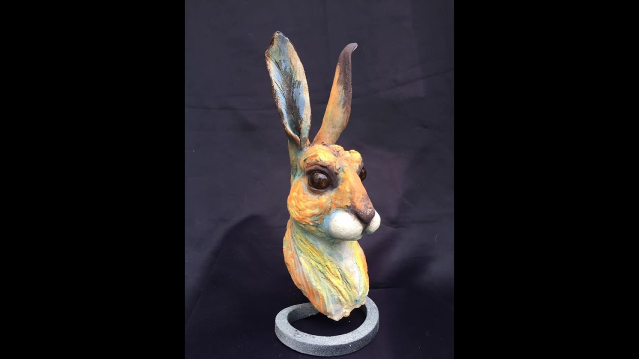 how to make a hare head from clay, ready for firing part 4 - YouTube