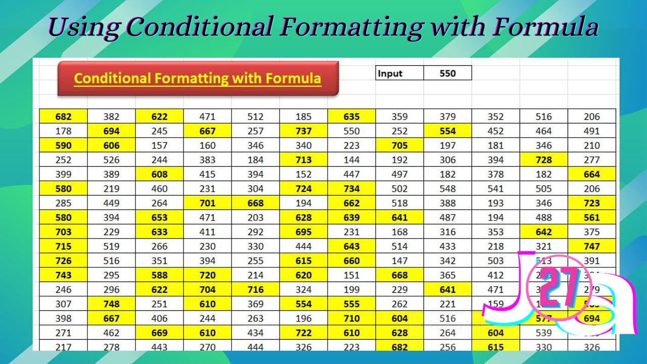 How To Use Conditional Formatting With Formula In Excel Ja27 Excel Youtube 7688