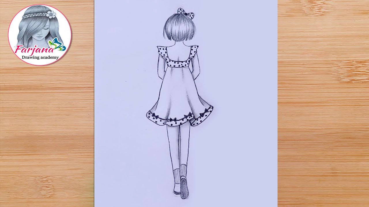 A Little Girl - Easy Drawings (step by step) || How to Draw A girl ...