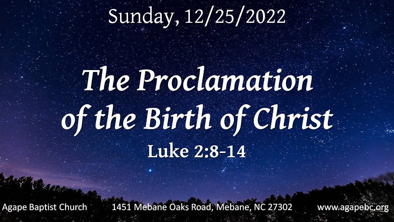 The Proclamation of the Birth of Christ - YouTube