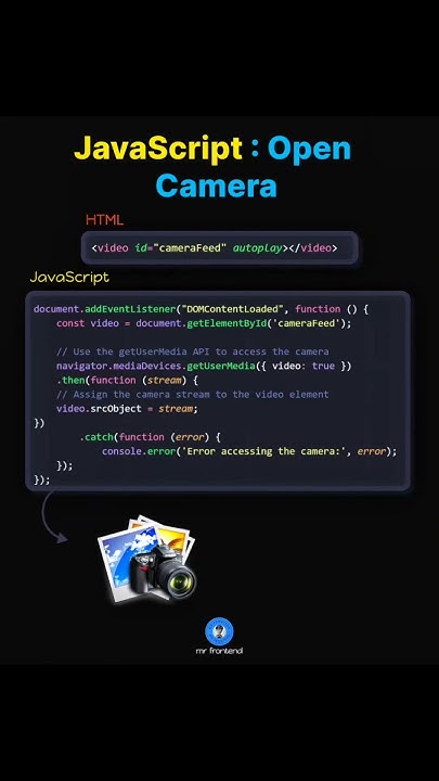 Open Camera using JavaScript 📷📷🤩 #webdevelopment #javascript - YouTube