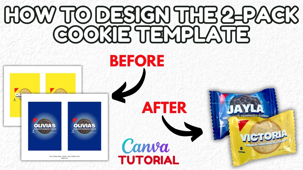 How to Design a Custom 2-Pack Cookie Template in Canva | Canva Party Favor Tutorial - YouTube