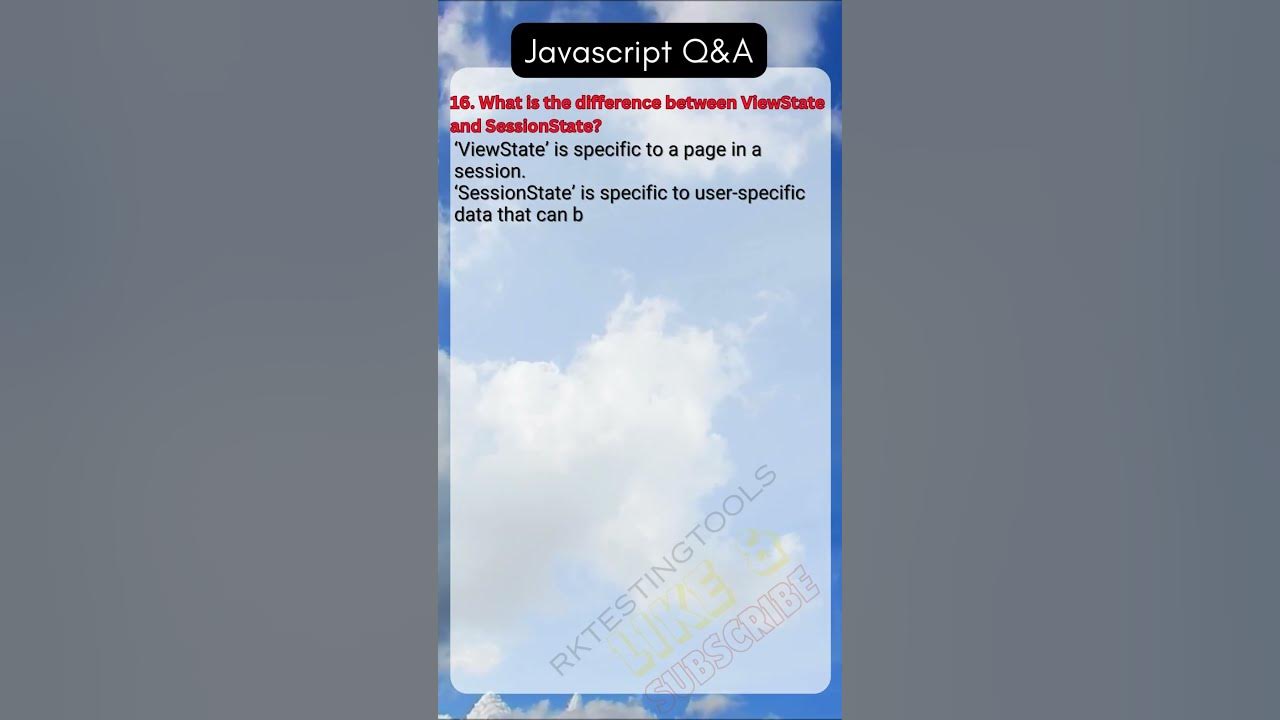 16 What is the difference between ViewState and SessionState - YouTube
