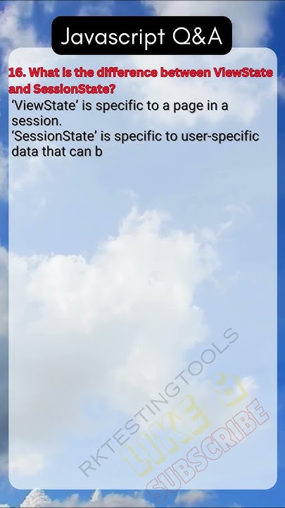 16 What is the difference between ViewState and SessionState - YouTube